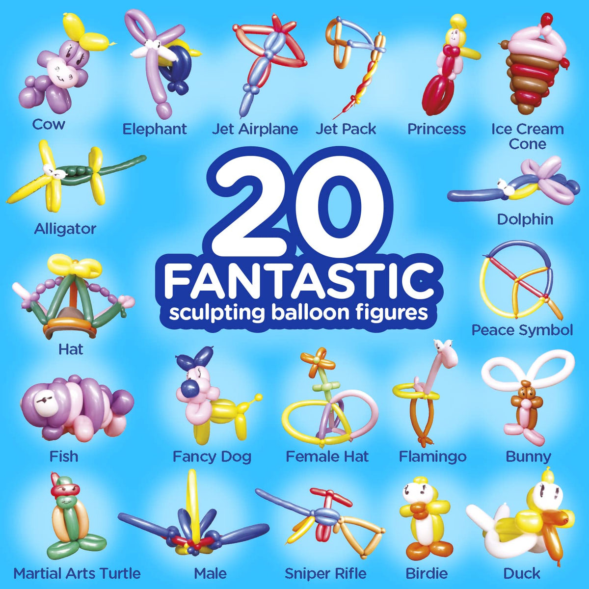 Balloon Animals For Beginners Ozoffer 40Pcs Animal Balloon Kit With