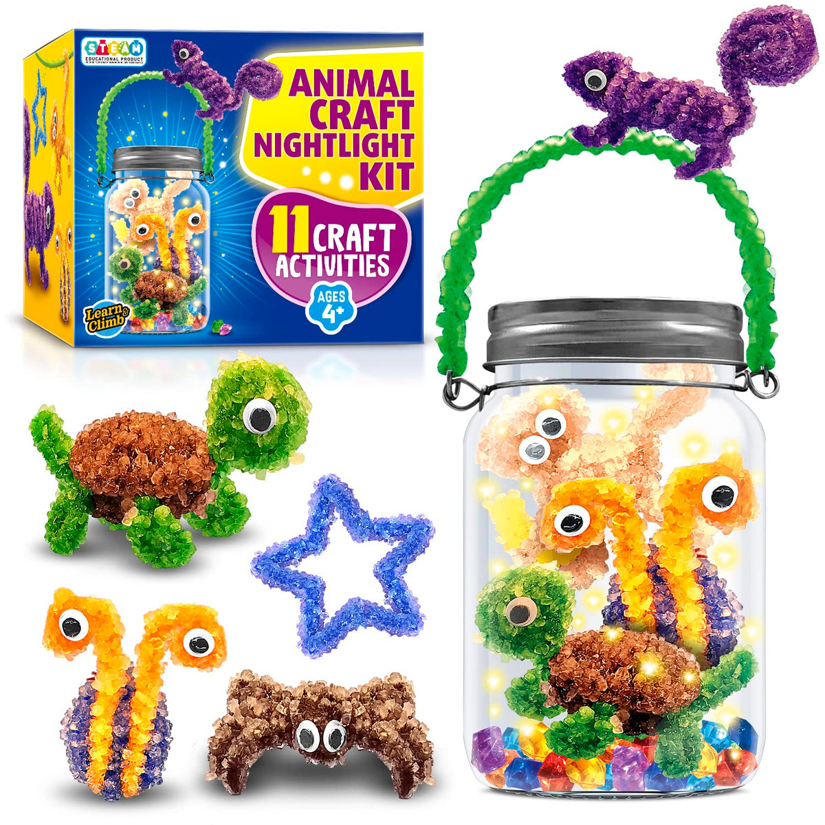 Arts and Crafts Kit for Kids, Make Your Own Animal Night Light, Perfec ...