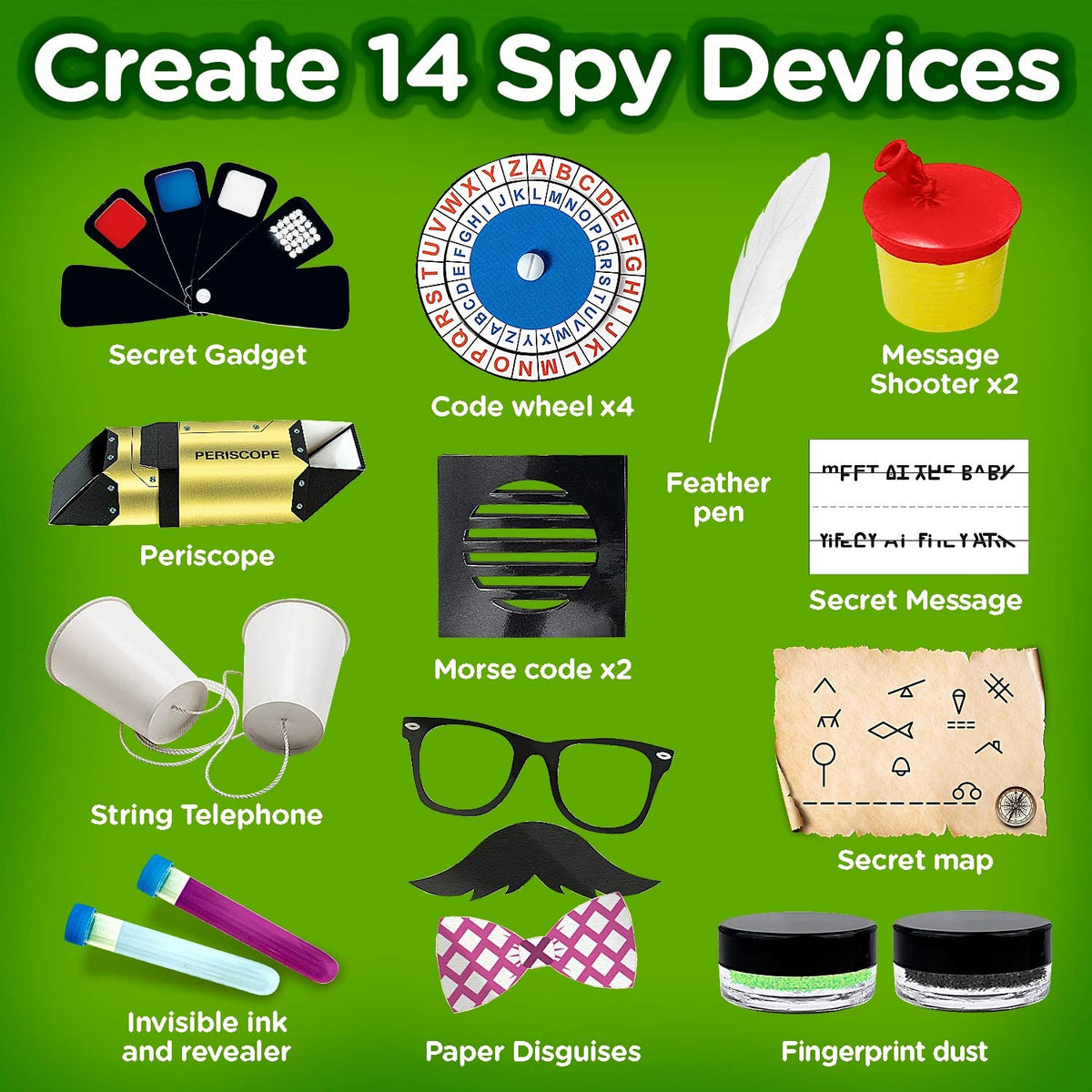 Kids Spy Kit, Explore 15 Secret Missions & Create 14 Detective Gadgets ...