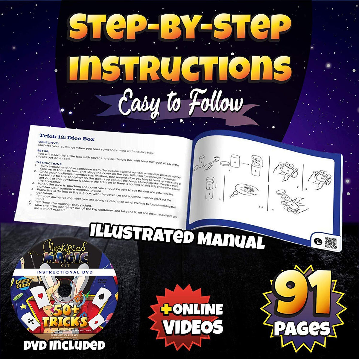 Learn & Climb Magic Kit for Kids - Perform Over 50 Magic Set Tricks